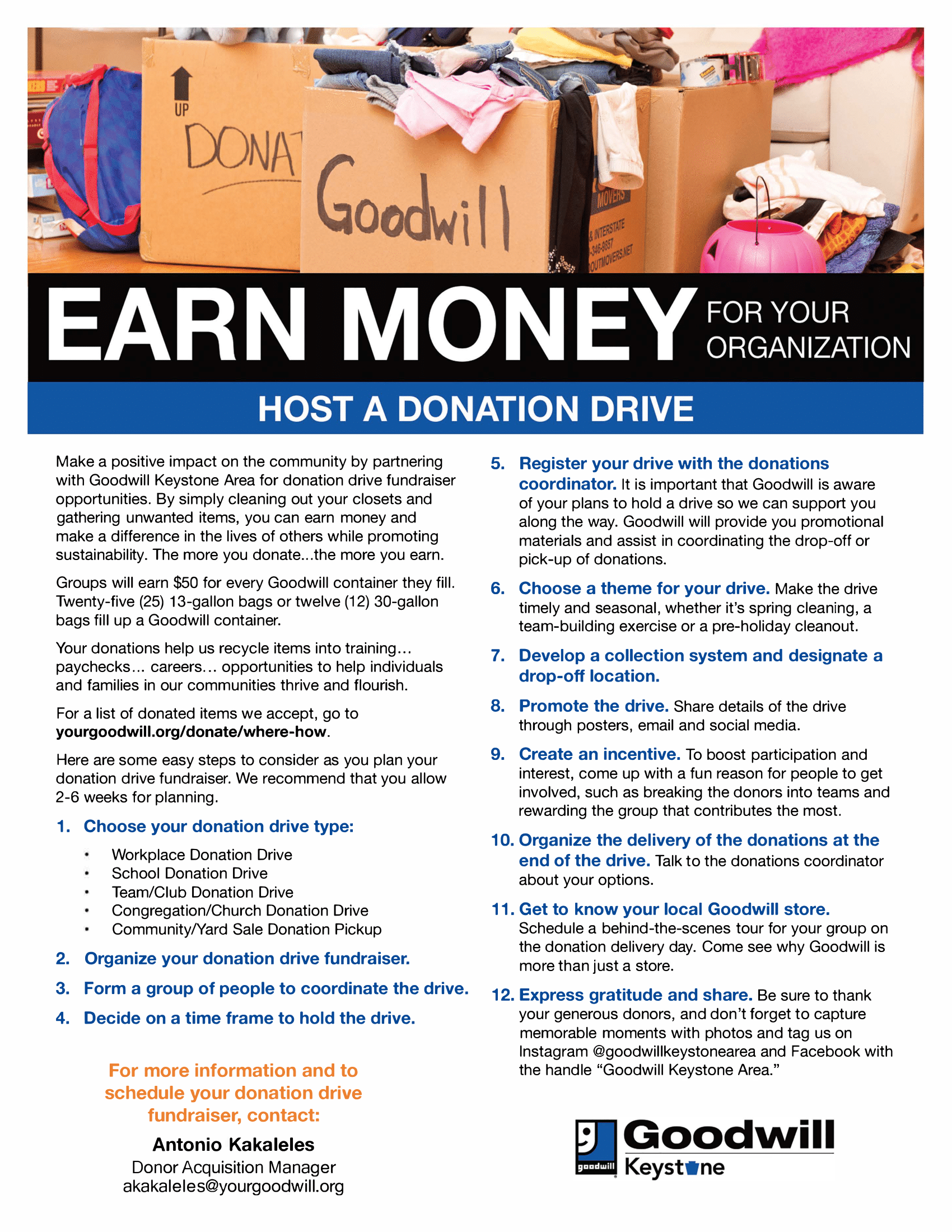 Host A Donation Drive with Goodwill - Goodwill Keystone Area